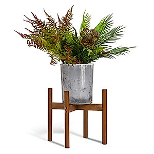 MoNiBloom 15 Inches Plant Stand, Bamboo Flower Pot Rack Shelf Holder for Indoor Outdoor Patio Garden Balcony Yard Living Room, Pot Not Included, Brown