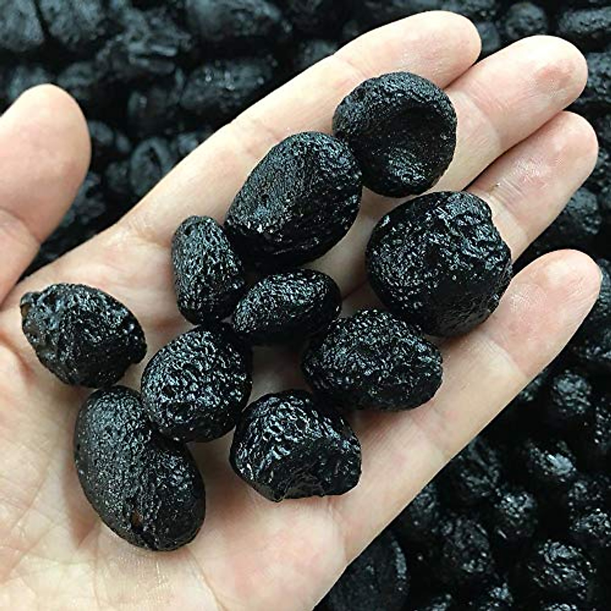 BaaSid Unique Stones, Natural Stone Meteorite Black Tektite Specimen 6Pcs
