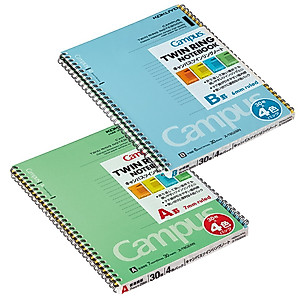 30-T602A mice Kokuyo Twin Ring Notebook 4 books pack No. 6 semi-B5 A ruled line (japan import)
