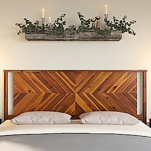Bme Vivian Headboard ONLY, Rustic & Scandinavian Style with Solid Acacia Wood, Easy Assembly, King, Rustic Golden Brown