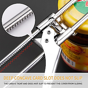 McGre Master Opener Adjustable &Bottle Opener,Adjustable Multifunctional Side Cut Opener Manual Jar Kitchen Gadgets Stainless Steel SB-002