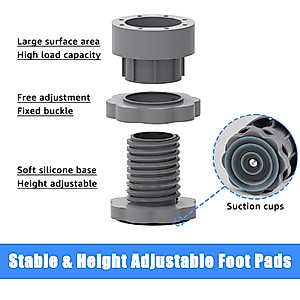 Sereficy Mini Fridge Silicone Mat for Floor, 24''x24''x0.7'' Mini Fridge Drip Tray with 4 Height Adjustable Base for Carpet, Mini Refrigerator Pan to Protect Floor, Prevents Leakage Water Spills