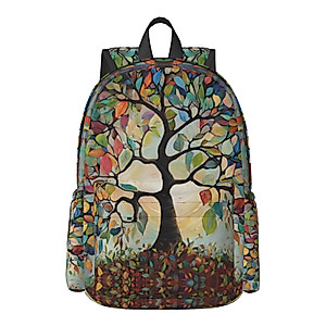 FeHuew 16 inch backpack Vintage Tree of Life Laptop Backpack Full Print School Bookbag Shoulder Bag for Travel Daypack