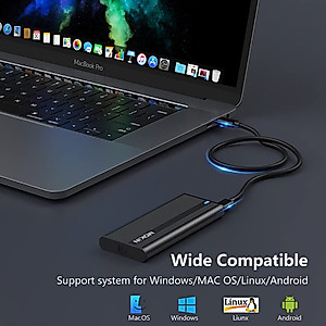 MOKiN M.2 NVMe SATA SSD Enclosure Adapter Tool-Free,USB C 3.2 Gen 2 10Gbps M.2 NVMe,6Gbps SATA PCIe M-Key(B+M Key), NVMe M.2 Enclosure Support UASP Trim for 2242/2260/2280 SSD