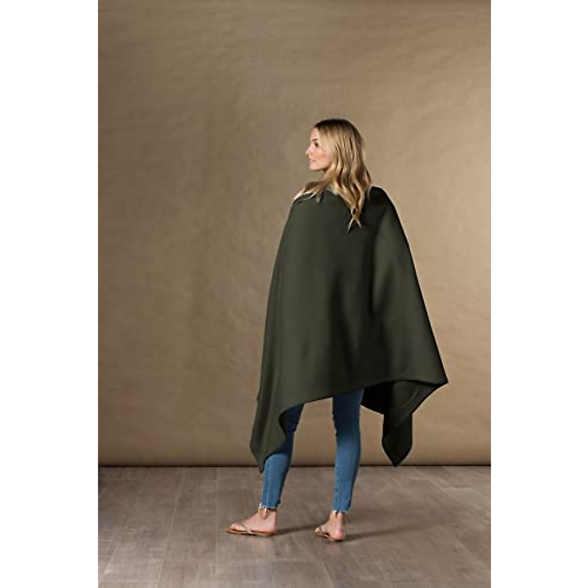 MV Sport Oversized Sweatshirt Blanket – Lightweight Blanket – Fleece Knit Blanket (Dusty Olive)