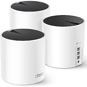 TP-Link Deco AX3000 WiFi 6 Mesh System(Deco X55) - Covers up to 6500 Sq.Ft, Replaces Wireless Router and Extender, 3 Gigabit Ports per Unit, Supports Ethernet Backhaul (3-Pack) (Renewed)