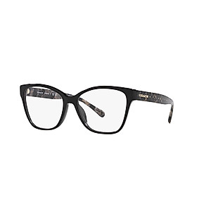 Coach HC6207U Universal Fit Prescription Eyewear Frames, Black/Demo Lens, 54 mm