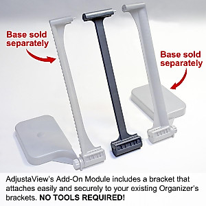 Ultimate Office AdjustaView 10-Pocket Desk Reference Organizer Add-On with Easy-Load Pockets (Add-On Module Only) (Colored Pockets)