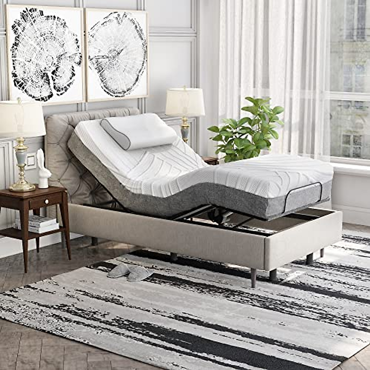 KOMFOTT 10 Inch Adjustable Bed Mattress Twin XL, 3D Transformable Cutting Mattress with Cool Gel Infused Memory Foam & Bamboo Charcoal Memory Foam, Mattress in a Box with CertiPUR-US Certified