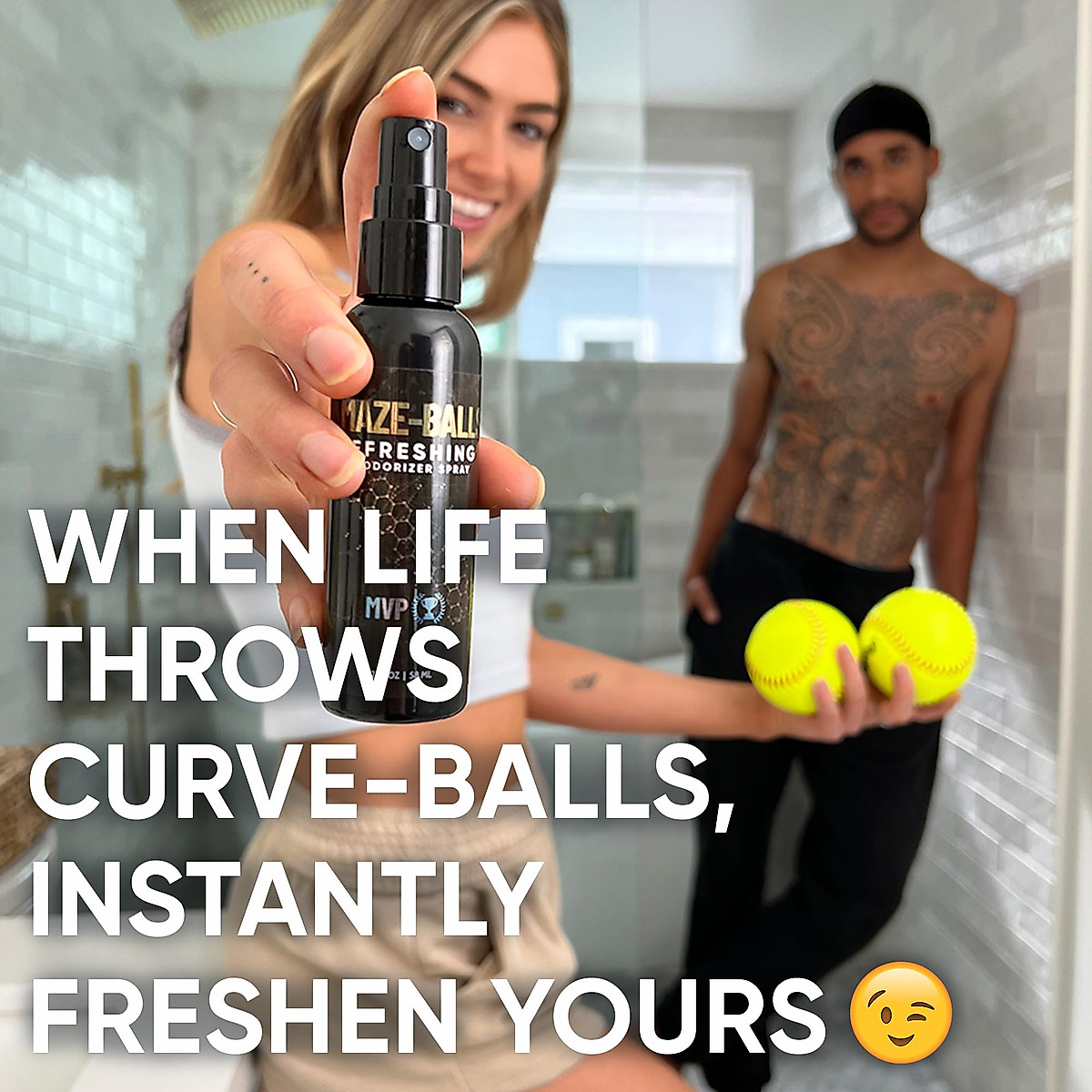 Derm Dude Amaze Balls Deodorant & Anti Chafing Sack & Groin Spray for Men | Formulated with All-Natural DeoPlex for Odor Control | With Refreshing Aloe Vera - MVP & Coconut Rush Scent Bundle, (2 Pack)