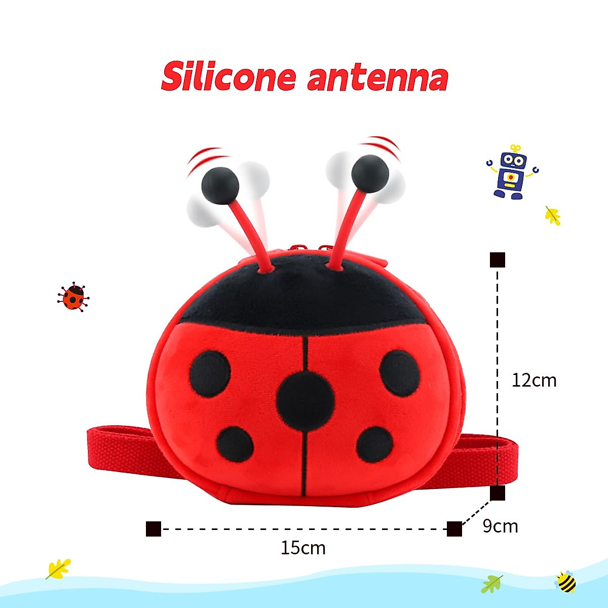 Supercute 3D Cartoon Kids Girls Ladybug Purse for Toddler Kids Crossbody Bags, Red, 6.35.53.9inch