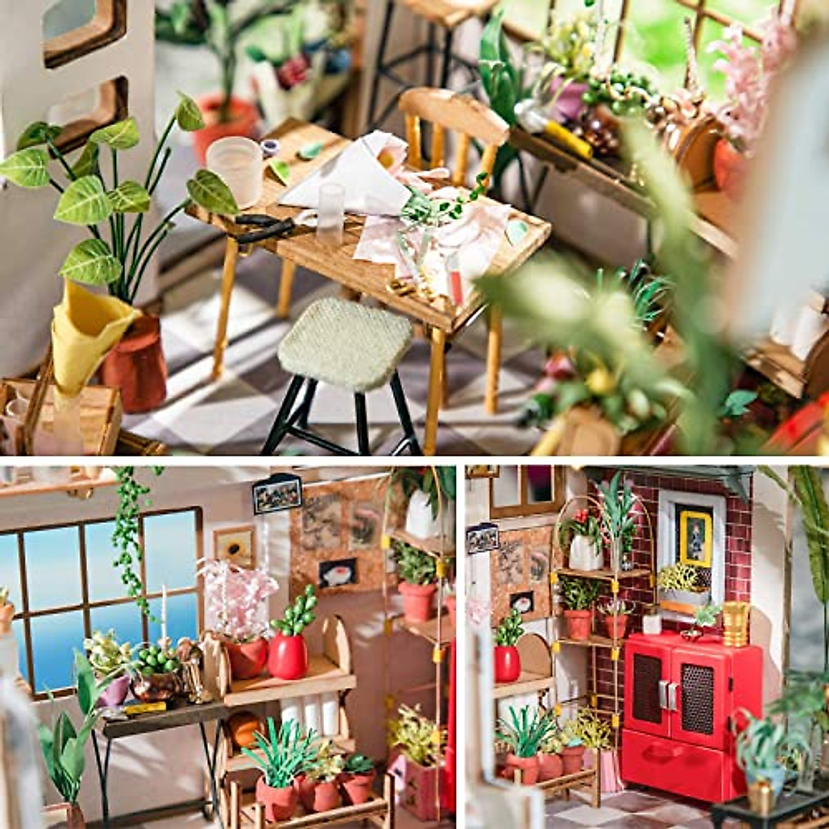 Rolife DIY Miniature Doll House Kit with Furniture for Children Adult Wooden Kits Toy (Emily's Flower Shop)