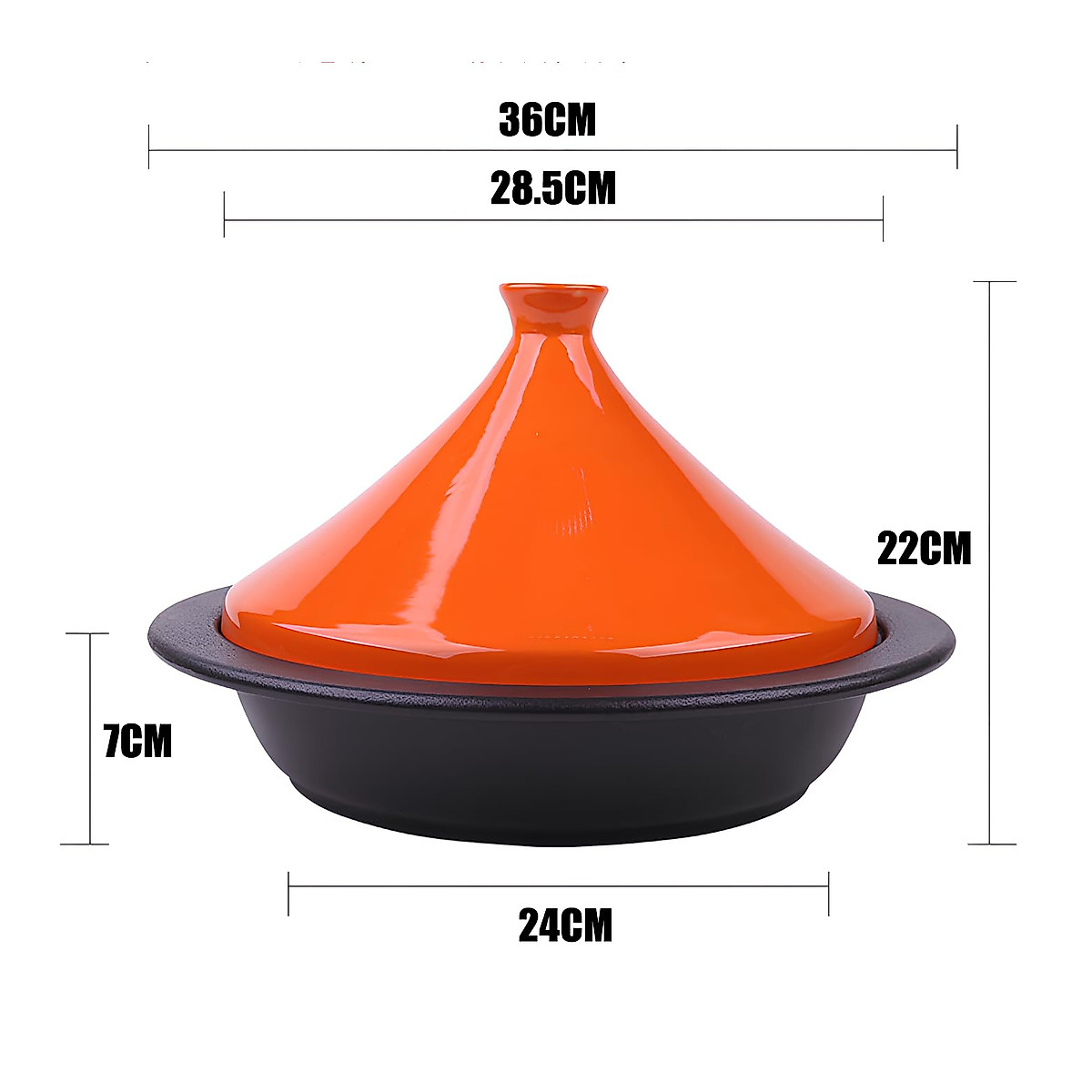 Xgxoz Enameled Cast Iron Tagine Pot Ceramic Tajine Cooking Pot with Ceramic Lid, for Stew Casserole Slow Cooker