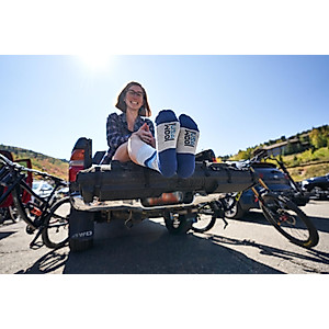 GRIP6 Wool Crew Socks - Pack of 2 Medium Merino Wool Socks Made in the USA - Lightweight Wool Hiking Socks - Warm Crew Socks for Men and Women - Cold Weather Gear (Overland Blue)