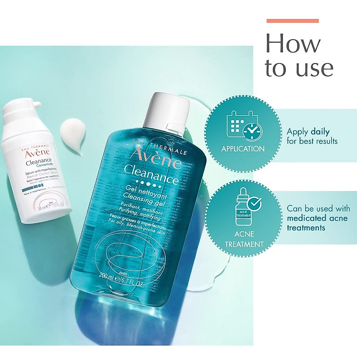 Avene Cleanance Blemish Control Starter kit for oily, blemish prone skin, acne regimen