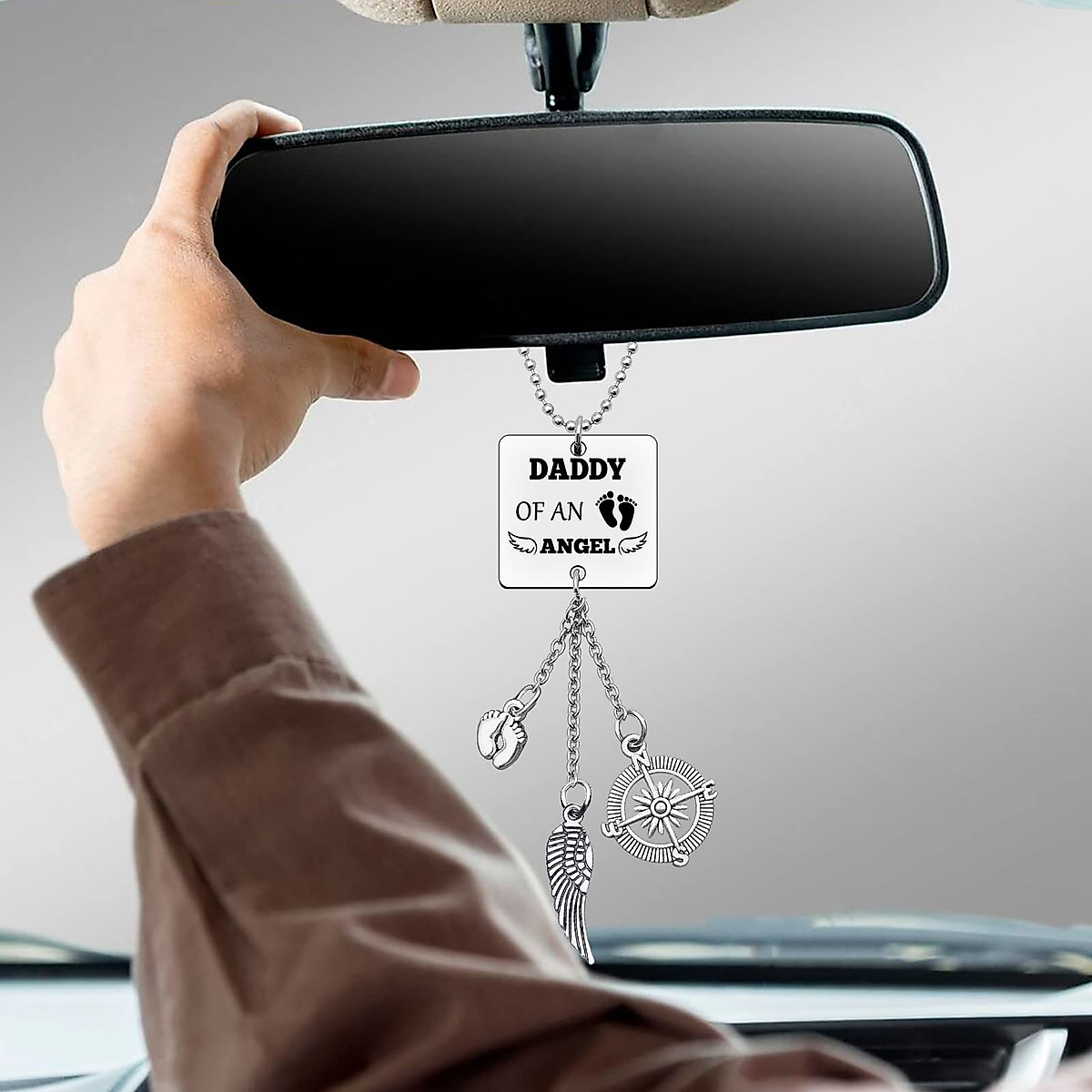 Loss Memorial Gifts Rearview Mirror Hanging Ornament Loss of Baby Sympathy Gift Loss of Child Miscarriage Keepsake in Memory of Infant Pregnancy Infant Loss Car Ornament Interior Accessories Set
