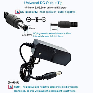 12V 1Amp DC Power Supply 12V 1000mA AC/DC Adapter 100-240V AC to DC 12Volt 1A 0.8A 500mA Power Adapter Transformer 12V 1A AC Adapter 5.5mm x2.5mm US Plug for 12V LED Strip Light CCTV Camera
