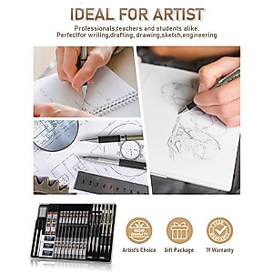 Nicpro 35PCS Art Mechanical Pencil Set, 3 PCS Metal Drafting Pencil 0.5 mm & 0.7 mm & 0.9 mm & 3 PCS 2mm Lead Holder (6B 4B 2B HB 2H 4H Colors) For Sketching Drawing With 20 Tube Lead Refills Case