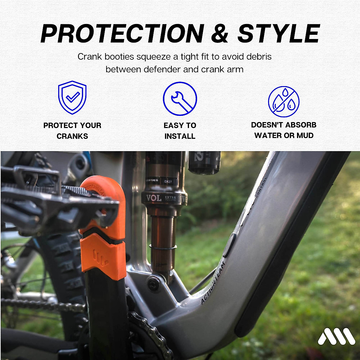 Crank Boot Protectors for Mountain Bike and Gravel Cranksets - 4 PCS Cover Sleeve Bike Crank Arms - Protection and Style