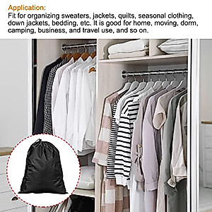 PATIKIL Clothes Storage Drawstring Bag, 17.3" Height Clothing Blankets Organizer Bags for Camping Travel, Black