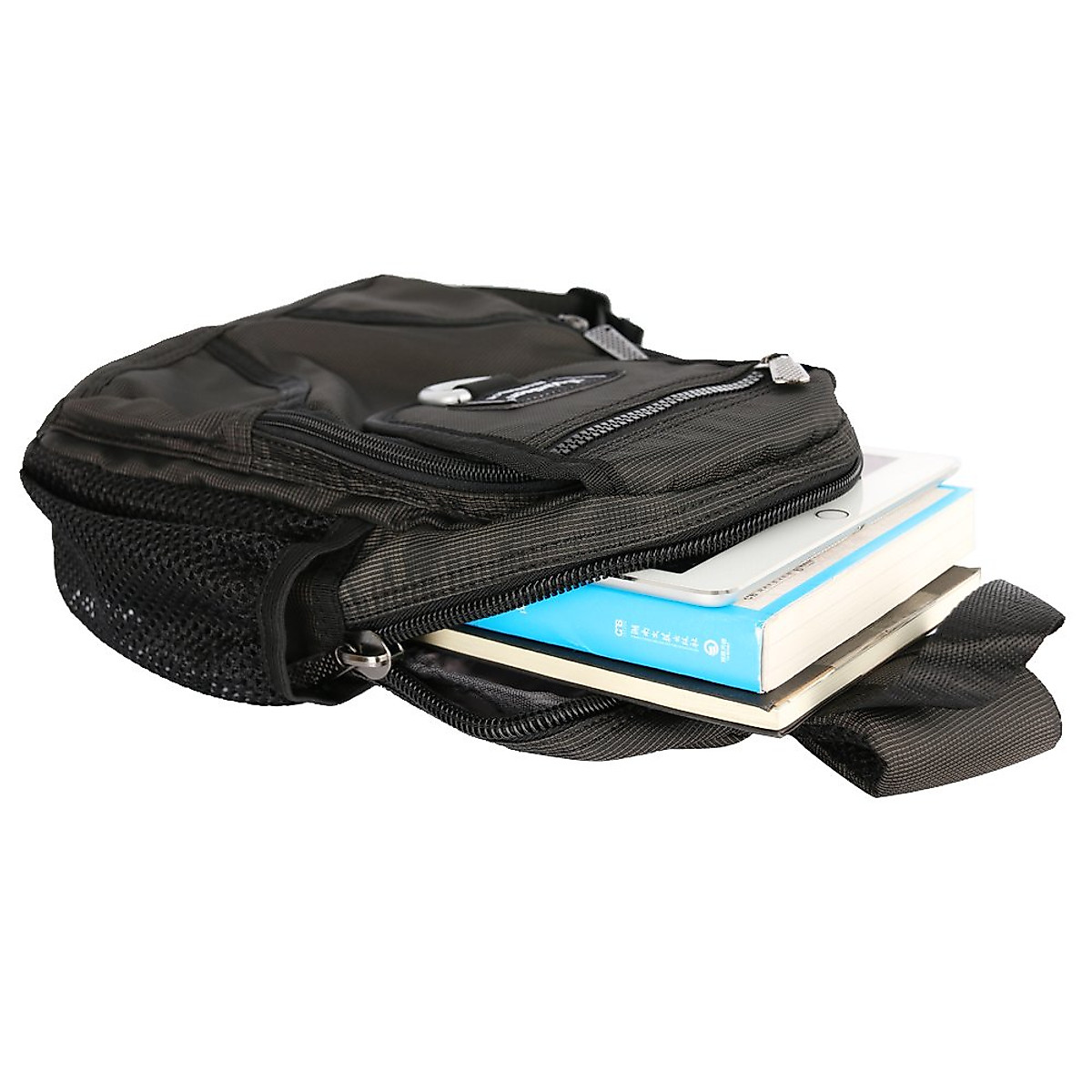 Vanlison Crossbody Sling Bag Backpack Chest Shoulder Bag Unisex Black Fits iPad