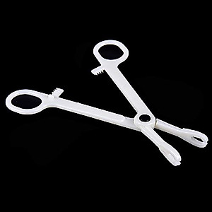 Romlon Piercing Clamps 20Pcs Disposable Plastic Piercing Clamps Including 10Pcs Slotted Piercing Round Forceps and 10Pcs Slotted Piercing Triangle Forceps Ear Nose Piercing Tools Clamps