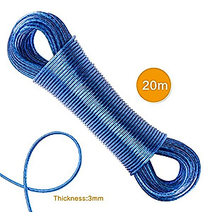 N/A 20-Meter-Long Clothesline Indoor and Outdoor Rainproof and Windproof Steel Wire Clothesline