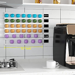 MATT SAGA K Cup Holder 12 pcs Hiding Style Coffee Pod Holder, Self-Adhesive Mounted Coffee Pod Stands, Suitable for a Variety of Scenarios and a Variety of Brand of Coffee Capsules Organizer Station