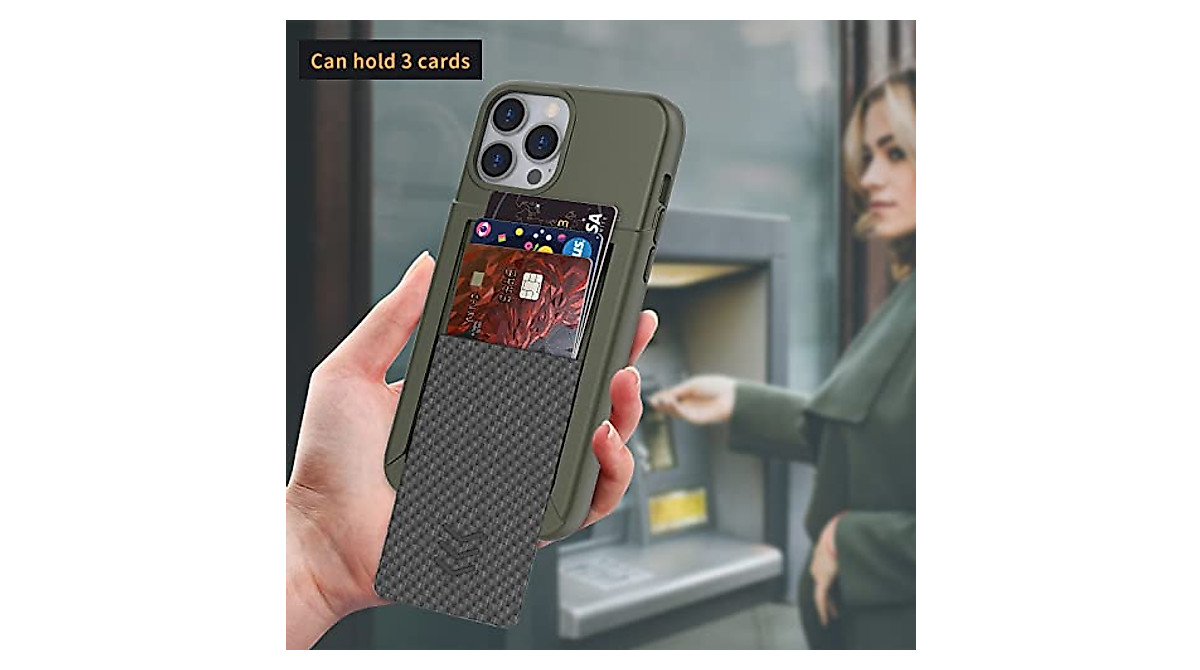 BIBERCAS iPhone 13 Pro Max Wallet Case - 8 FT Drop Protection