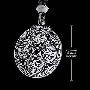 Pewter Celtic Dragon Shield Knot Pendant Necklace