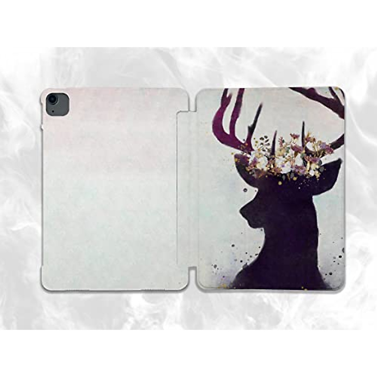 Cute Flowers Deer Animal case Compatible with iPad Mini Air Pro 7.9 8.3 9.7 10.2 10.9 11 12.9 inch Pattern Cover New 2022 2021 Trifold Stand 3 4 5 6 7 8 9 Generation 335 (9.7" Air 1/2)