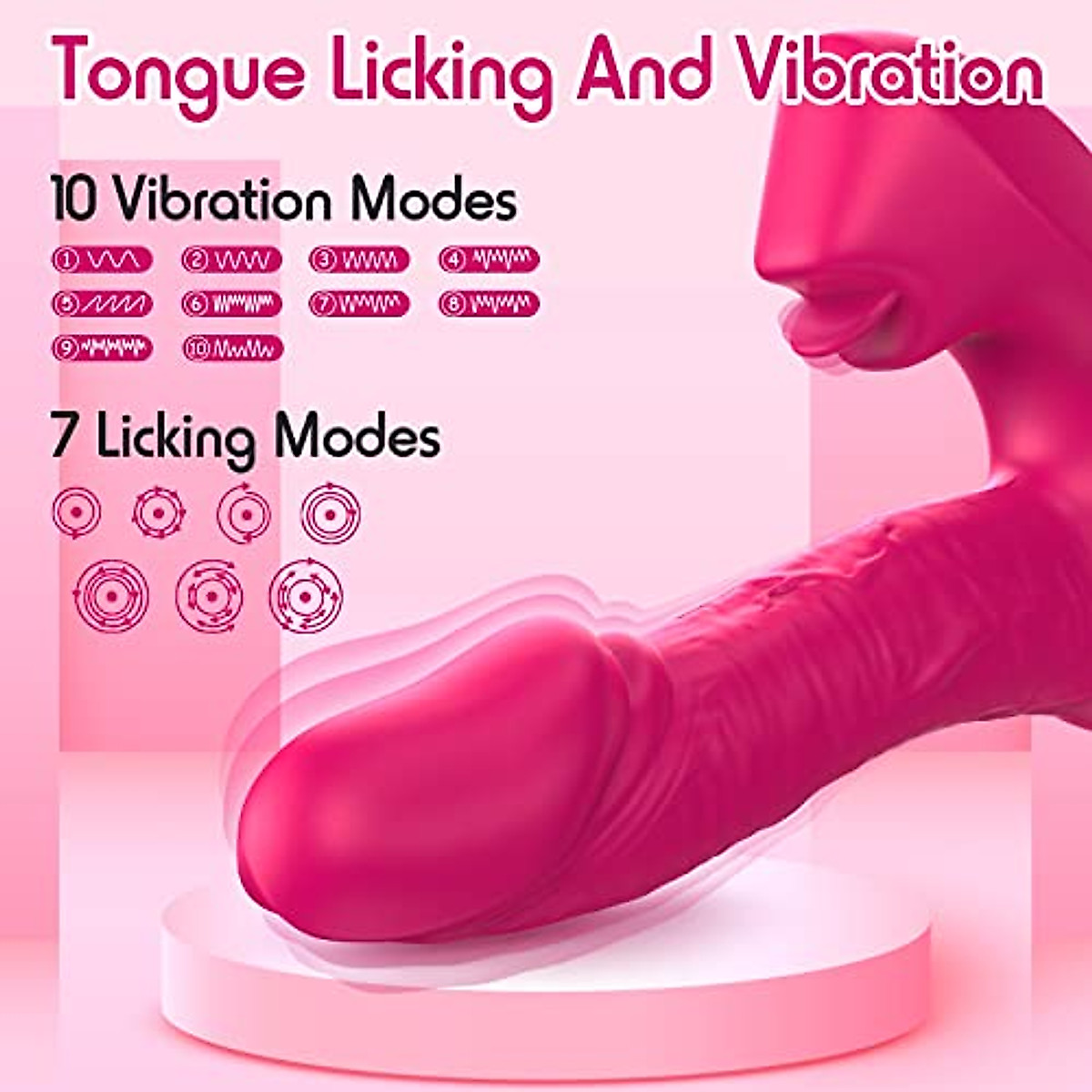 Qiymssy Wearable Panty Butterfly G Spot Vibrator with APP Remote Control 7 Tongue Licking 10 Vibration Modes, Rose Clitoral Dildo Vibrators for Vagina Anal Stimulator, Adult Sex Toys for Women Couples