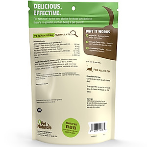 Pet Naturals Hairball for Cats with Omega 3, Chicken Flavor, 160 Chews - Can Help Eliminate Hairballs and Manage Excess Shedding - No Corn or Wheat