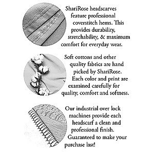 ShariRose Black Headscarf Soft Cotton Pre-tied Head Covering for Women Head wear Head wrap Versatile Long Head wrap Bandana Turban Wrap (Black long - 046)