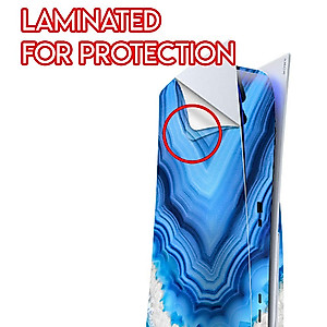 ITS A Skin Skins Compatible with Sony Playstation 5 Console Disc Edition - Protective Decal Overlay Stickers wrap Cover - Crystal Blue Ice Marble