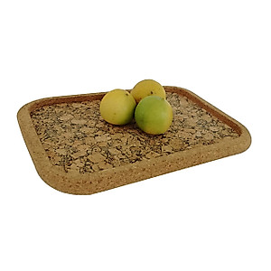 FixtureDisplays® 11.5"W x 0.7"H x 8.6"D Marble Cork Tray, Rectangular Serving Tray 21332-NPF