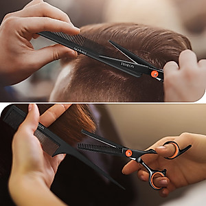 TASALON Hair Cutting Scissors Kit- All-in-1 Set of Hair Cutting Scissors - Professional Hair Shears, Thinning Scissor, Hair Comb, Neck Duster in Leather Bag -Haircut Scissor Kit