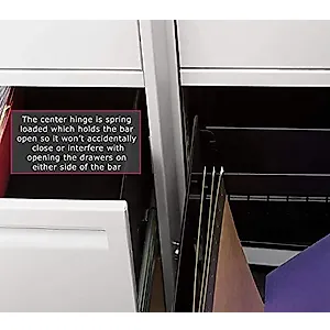 Guardianite File Cabinet Locking Bar. Fits 4 Drawer File Cabinets. Includes Padlock and Cobalt Drill Bit. (Beige)