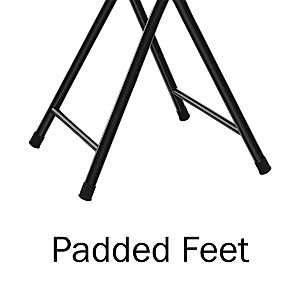 Lavish Home Folding Bar Stools - Set of 2 Heavy-Duty 18-Inch Stool - 225lb Capacity and Padded Seats for Dorm, Recreation or Game Room (Black)