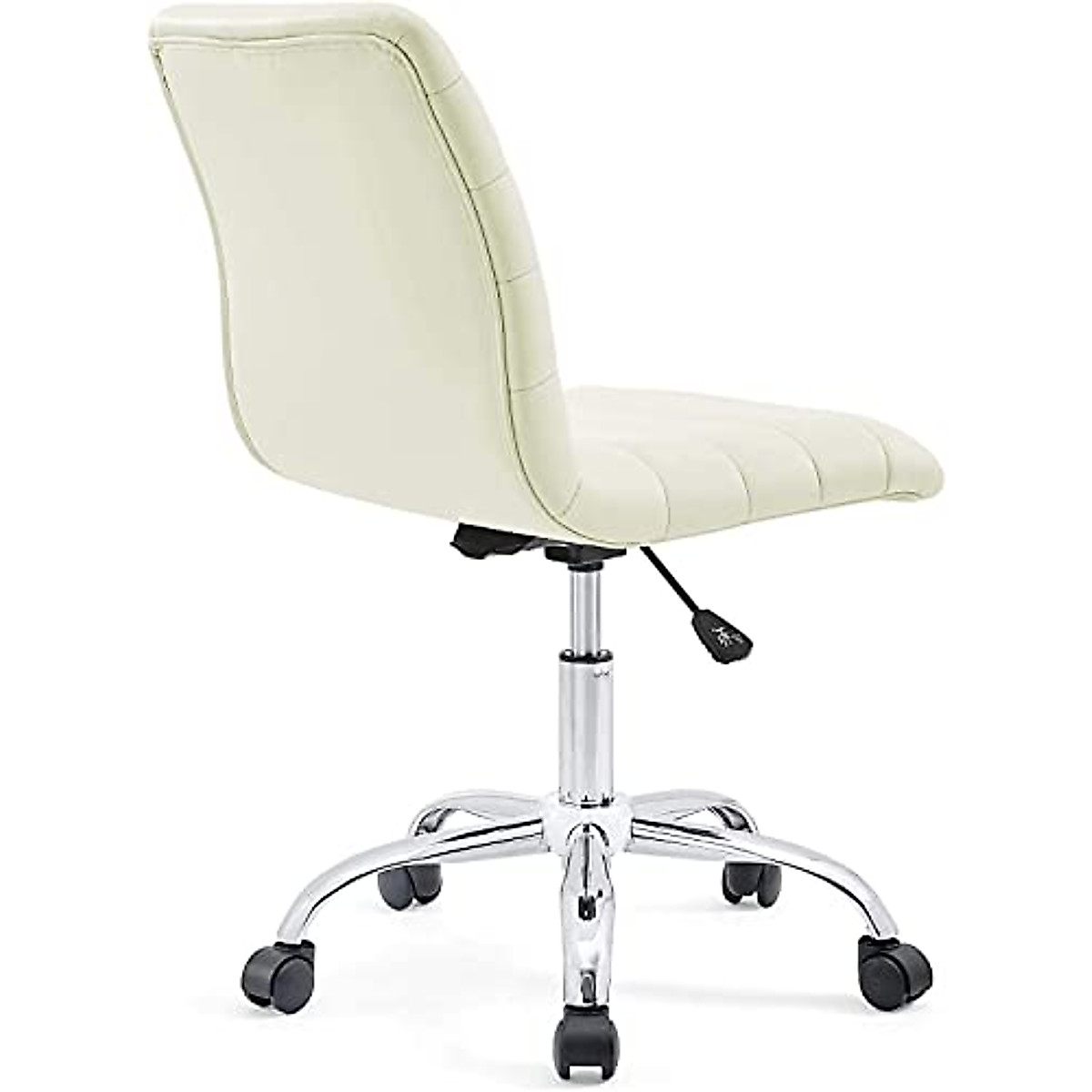 Modway Ripple Ribbed Armless Mid Back Swivel Conference Office Chair In White