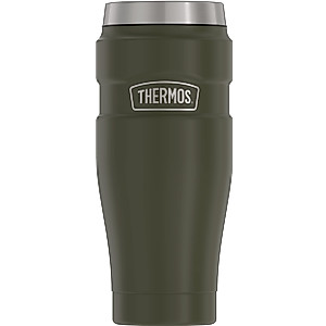 THERMOS Stainless King Vacuum-Insulated Travel Tumbler, 16 Ounce, Army Green