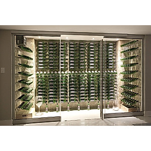 W Series Pro Wine Rack 6 - Single Depth, Metal Wall Mounted Wine Rack - Modern, Easy Access Wine Storage - Space Saving Wine Rack with Storage Capacity (18 Bottles, Brush Nickel)