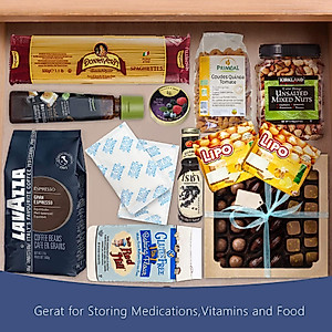 6 Pcs 50 Gram Silica Gel Packs, Transparent Desiccant, Desiccant Packets for Storage, Moisture Packs for Spices Jewelry Shoes Boxes Electronics Storage, Food Safe