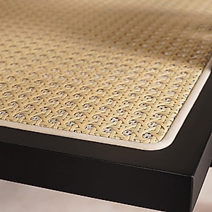 comfy to go Rattan Dining Chairs Set of 2, Kitchen Chairs Cane for Dining Room, Black