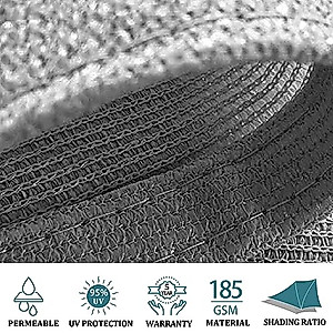 Shade&Beyond 8'x10' Sun Shade Sail Rectangle Canopy Sail Sunshade UV Block for Patio Yard Backyard Grey, (We Make Custom Size)