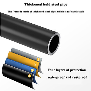 3-Tier Over The Toilet Storage Rack,Multifunctional Bathroom Organizer Over Toilet Shelf, Free Standing Metal Toilet Rack Storage Shelves, Space Saver Bathroom Stand with Toilet Paper Holder and Hoo