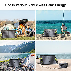 CTECHi 60W Foldable Solar Panel, Portable Solar Charger Kit, IP67 Waterproof for Portable Power Station Generator, Off-Grid Power, Outdoor Camping Van RV Trip and Emergency