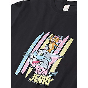 Tom and Jerry Men's 90'S Pastel Sunglasses Tj T-Shirt, Black, 3X-Large