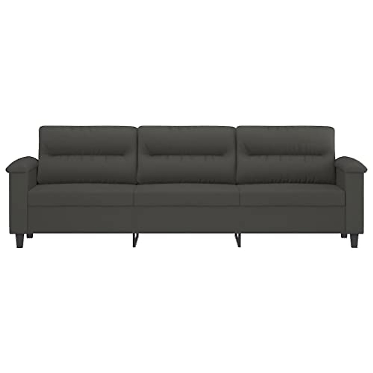 vidaXL 3-Seater Sofa Dark Gray 82.7" Microfiber Fabric