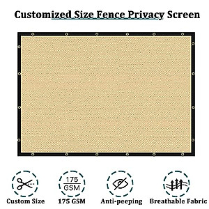Shade&Beyond 4' x 25' Privacy Screen Fence Sand Heavy Duty 150 GSM Sand Fencing Mesh Shade Net Cover for Wall Garden Yard Backyard Indoor Outdoor Home Decoration FR02-F, Sand
